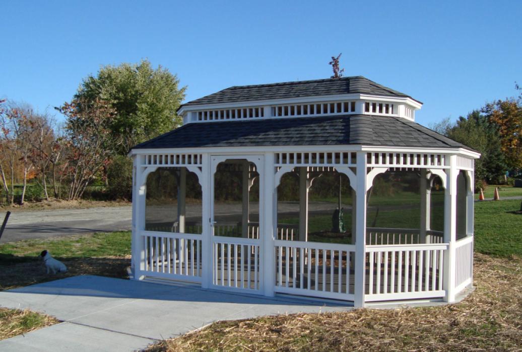 Vinyl Victorian: Oval Gazebo w/ Double Roof | Lancaster Barns