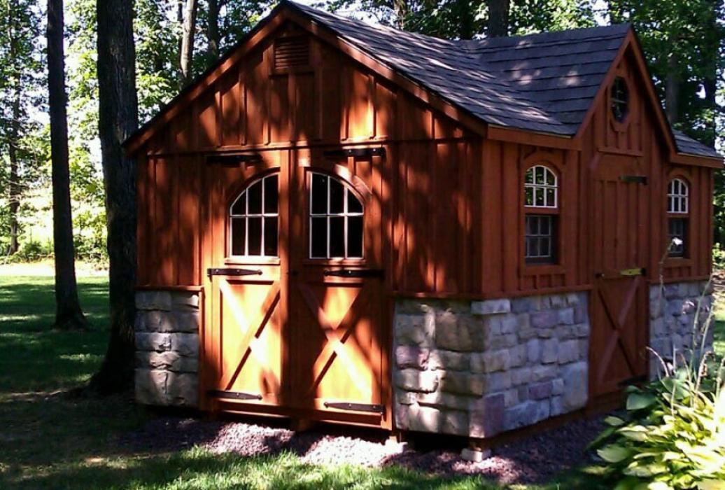 Stone Veneer Board & Batten: Victorian Shed | Lancaster Barns